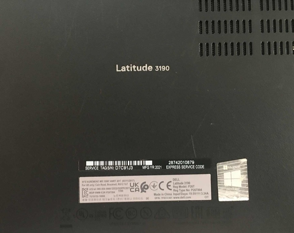 Job Lot 20 x Dell 3190 Laptops N4120 4 core, 64GB eMMc, 4GB RAM, Win 11 ...
