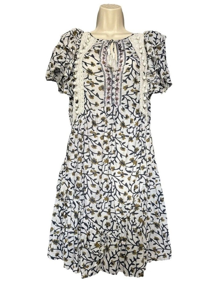 Sea New York Kaylee Dress Size 6 Cotton Floral A-Line Mini Boho Short ...