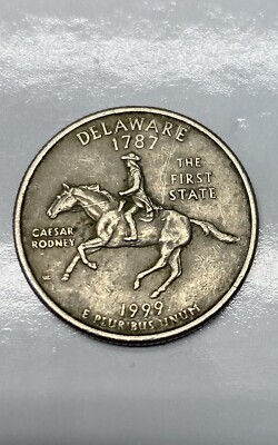 RARE 1787 1999 D Delaware *FIRST STATE QUARTER DOLLAR* Coin W/ Caesar ...