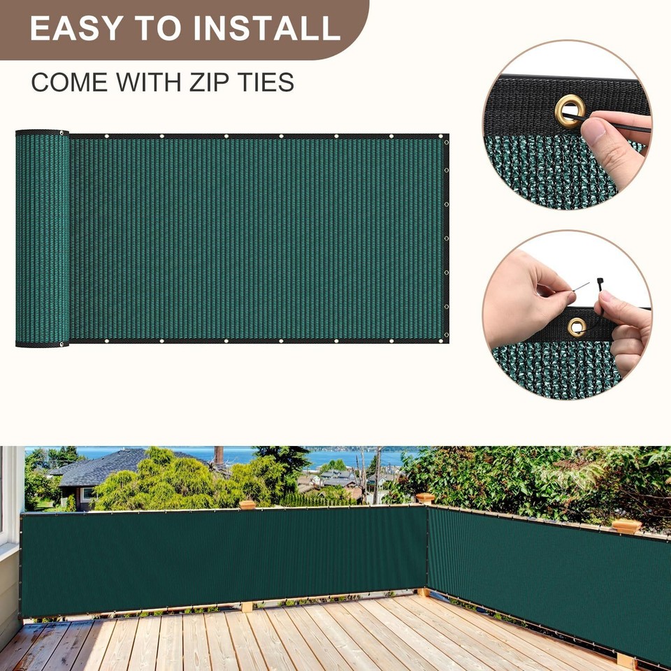 5 x 50' Privacy Fence Screen Heavy Duty Fencing Mesh Shade Net Cover ...