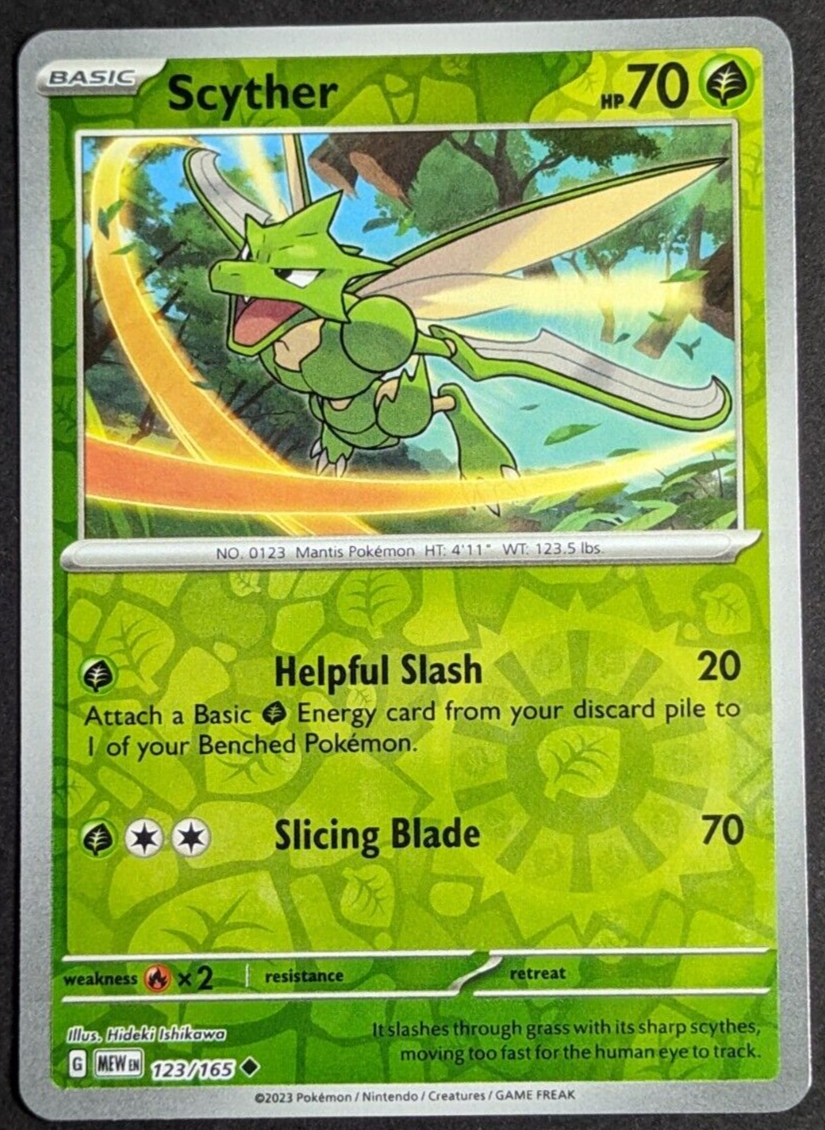 Scyther Reverse Holo NM 123/165 Scarlet & Violet 151 Pokemon Card | eBay