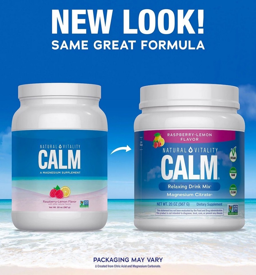 Natural Vitality Calm Magnesium Citrate Powder Raspberry Lemon PICK 8 ...