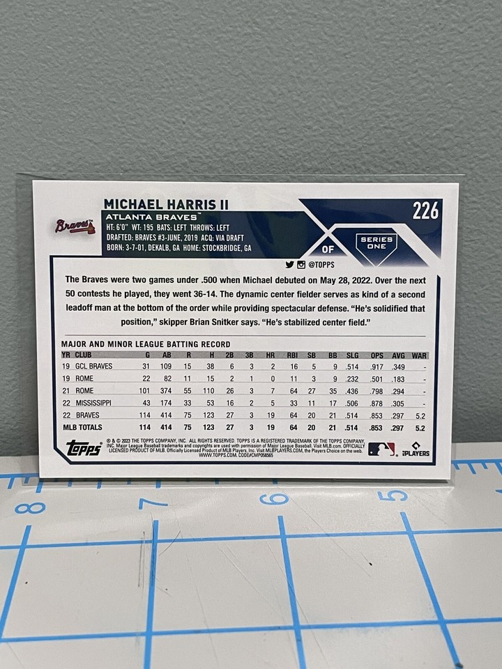 2023 Topps Series 1 Michael Harris II Rookie Card #226 Braves RC | eBay