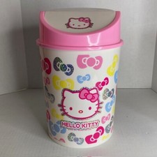 Hello Kitty Face Mini Trash Basket Garbage Can Plastic Bin Desktop ...