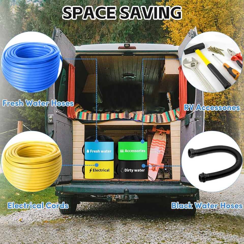 Caravan Hose Bags Camping RV Cable Organizer Water Hose Electrical ...