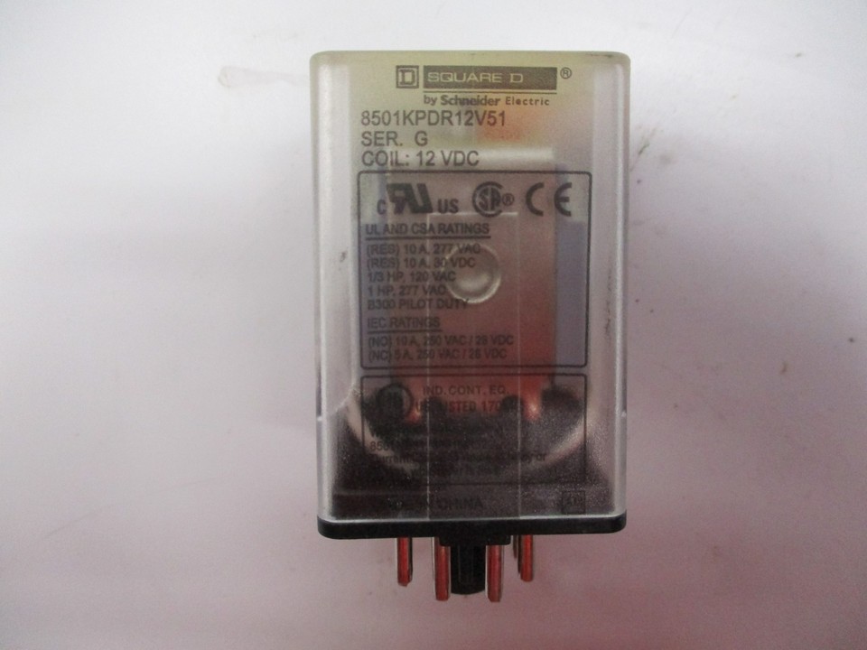 SQUARE D 8501KPDR12V51 SER.G RELAY 12VDC NSNP | eBay