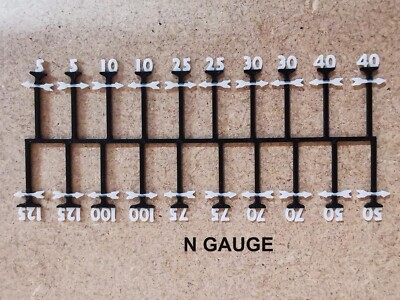 Lineside signs whistle or speed variations Pre-coloured in 3 different ...