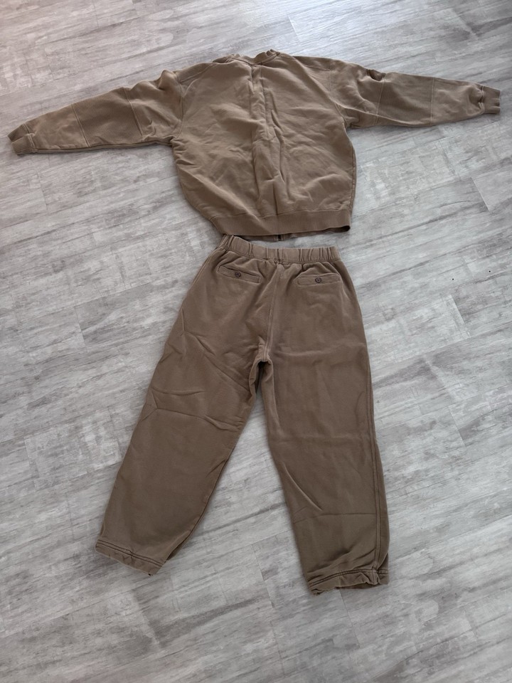 Vtg Norm Thompson Tan Sweat Set Pants & Full zip Sweatshirt M EUC ...