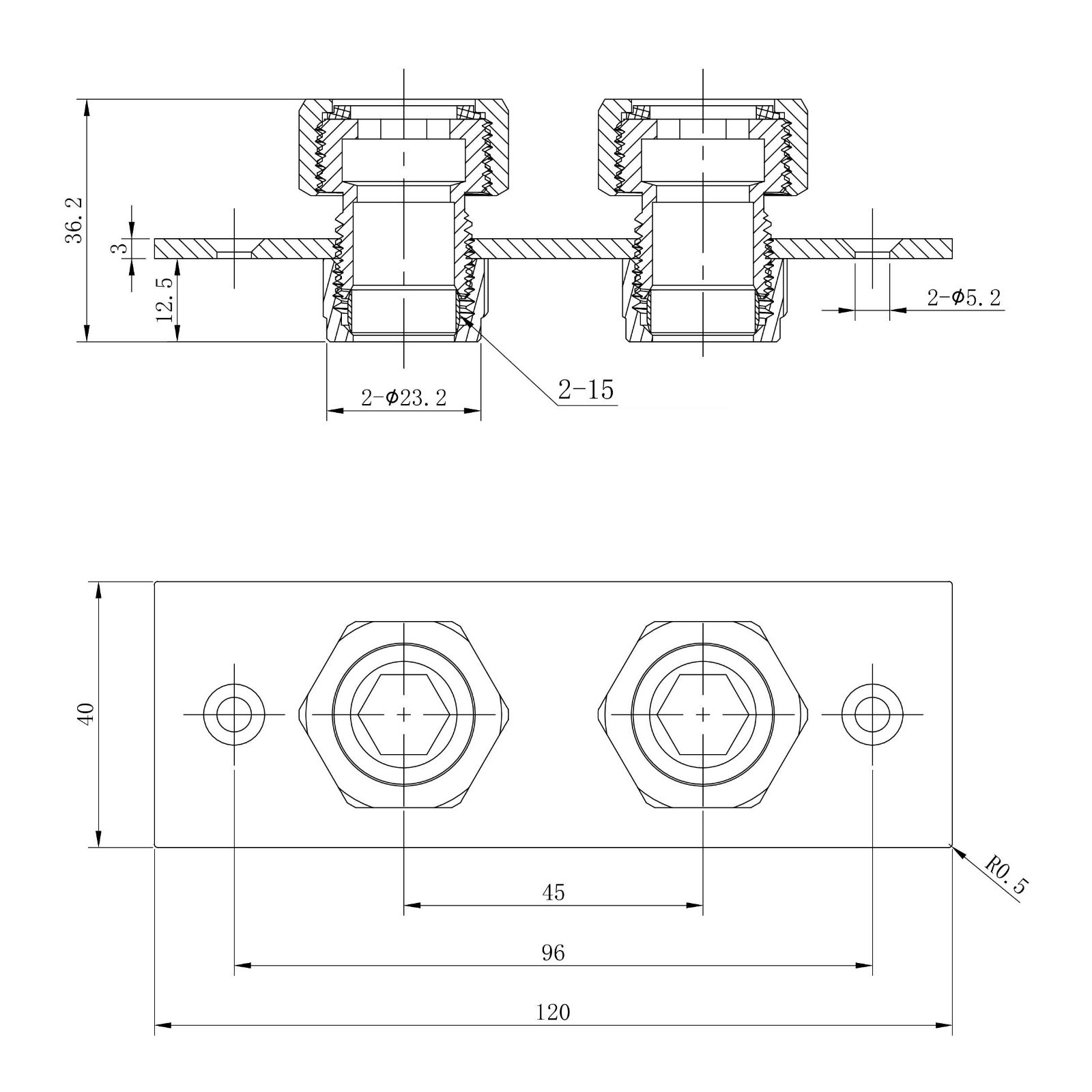 Black Thermostatic Douche Fixing Bracket Back Plate - Wall Mounted ...