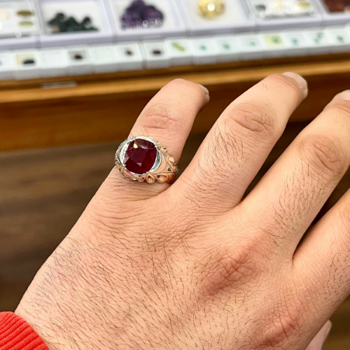 Natural Big Real Ruby Ring Unheated Untreated Ruby For Men Sterling ...