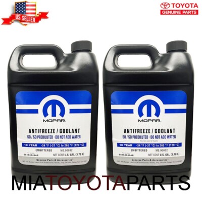 2 Gal OEM Genuine Mopar Coolant Antifreeze 50/50 Prediluted 10 Year ...