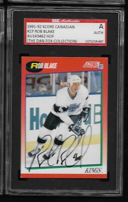 Rob Blake Signed 1991-92 Score Canadian #27 HOF AUTO SGC Authentic | eBay