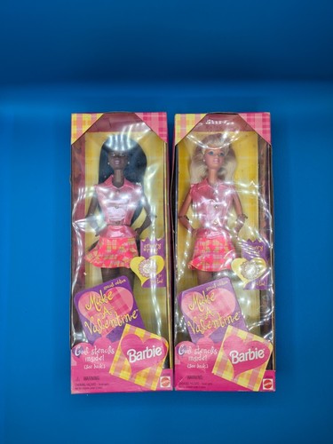 Lot Of 2 1998 Make a Valentine Barbie African American Vintage Mattel ...