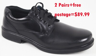 2 Pairs Harrison Scholar Senior Black Leather School Shoes Size 4 | eBay