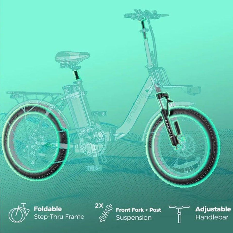 ENGWE 20" Fat Tire UL 2849 certified Bicycle 750W 52V 13AH Folding ...