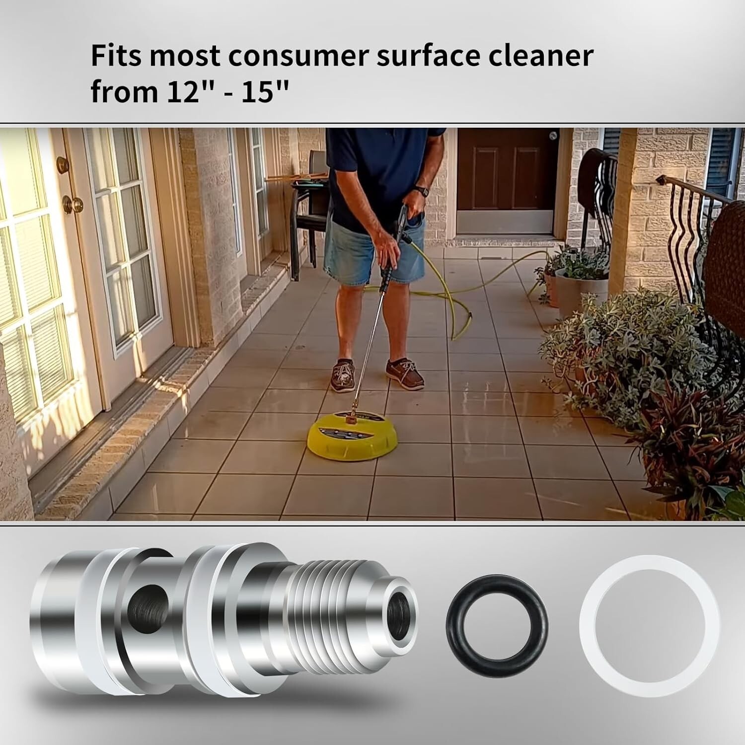 Pressure Washer Rotary Flat Surface Cleaner Concrete Decks Swivel ...