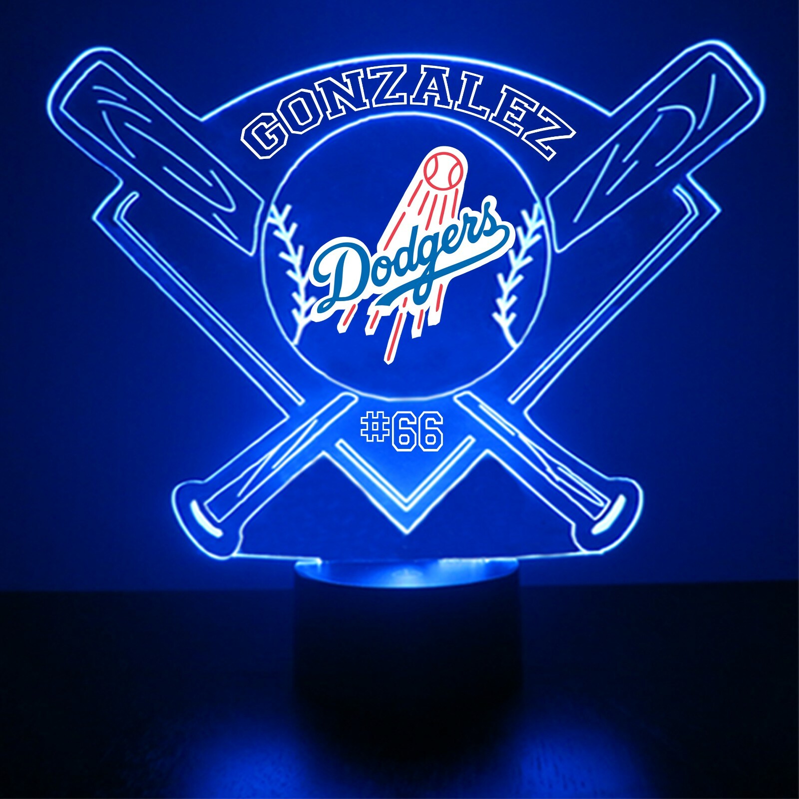 Los Angeles Dodgers Light, Personalized FREE, Baseball LED Sports Fan ...