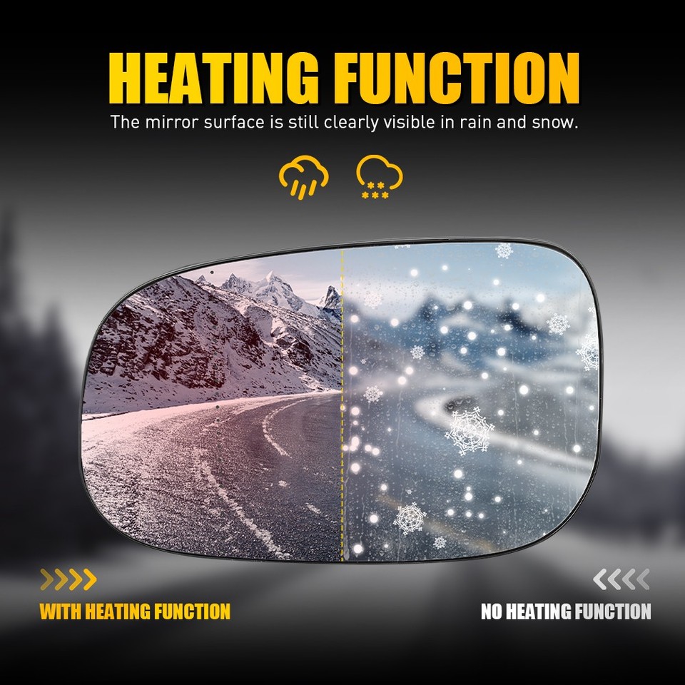 Left Driver Side LH Heated Mirror Glass with Backing Plate for Volvo ...