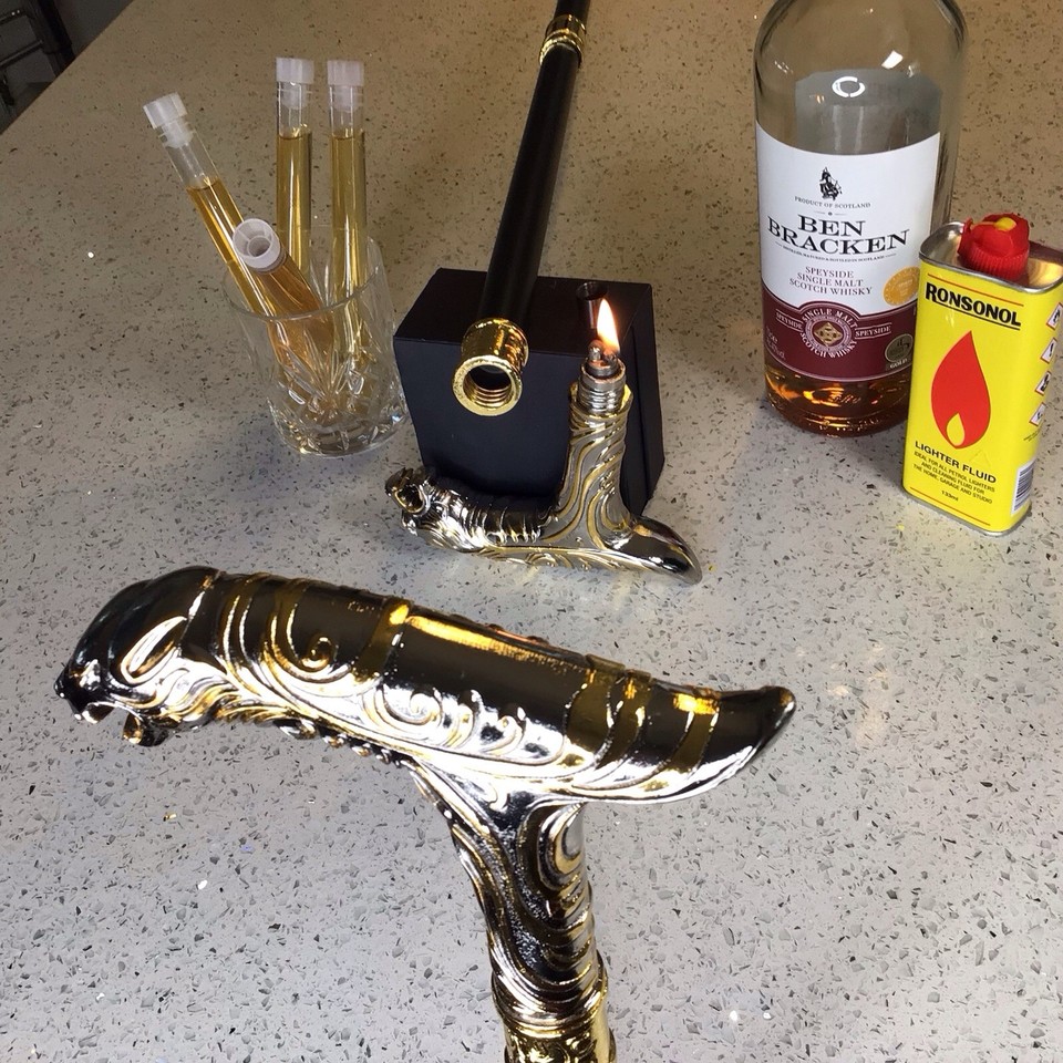 Walking/Tippling Stick With Two Tone Tiger Handle | eBay UK