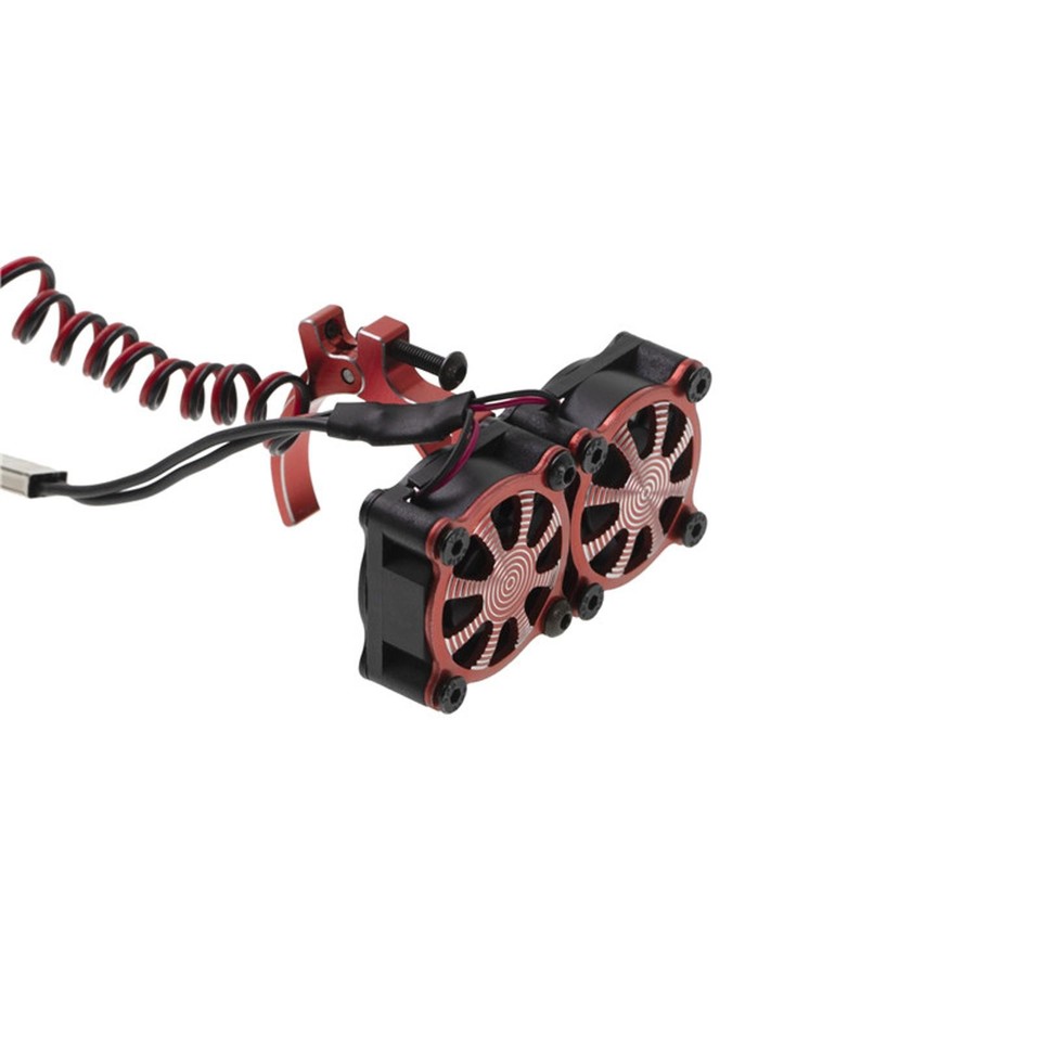 5-10V Motor Heatsink Dual Cooling Fan For Axial SCX10 Traxxas TRX4 RC ...