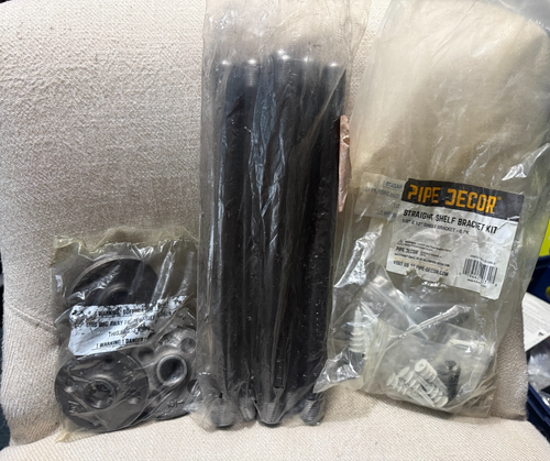 6 Pack Industrial Pipe Shelf Brackets 12 Inches Iron Pipe Floating ...