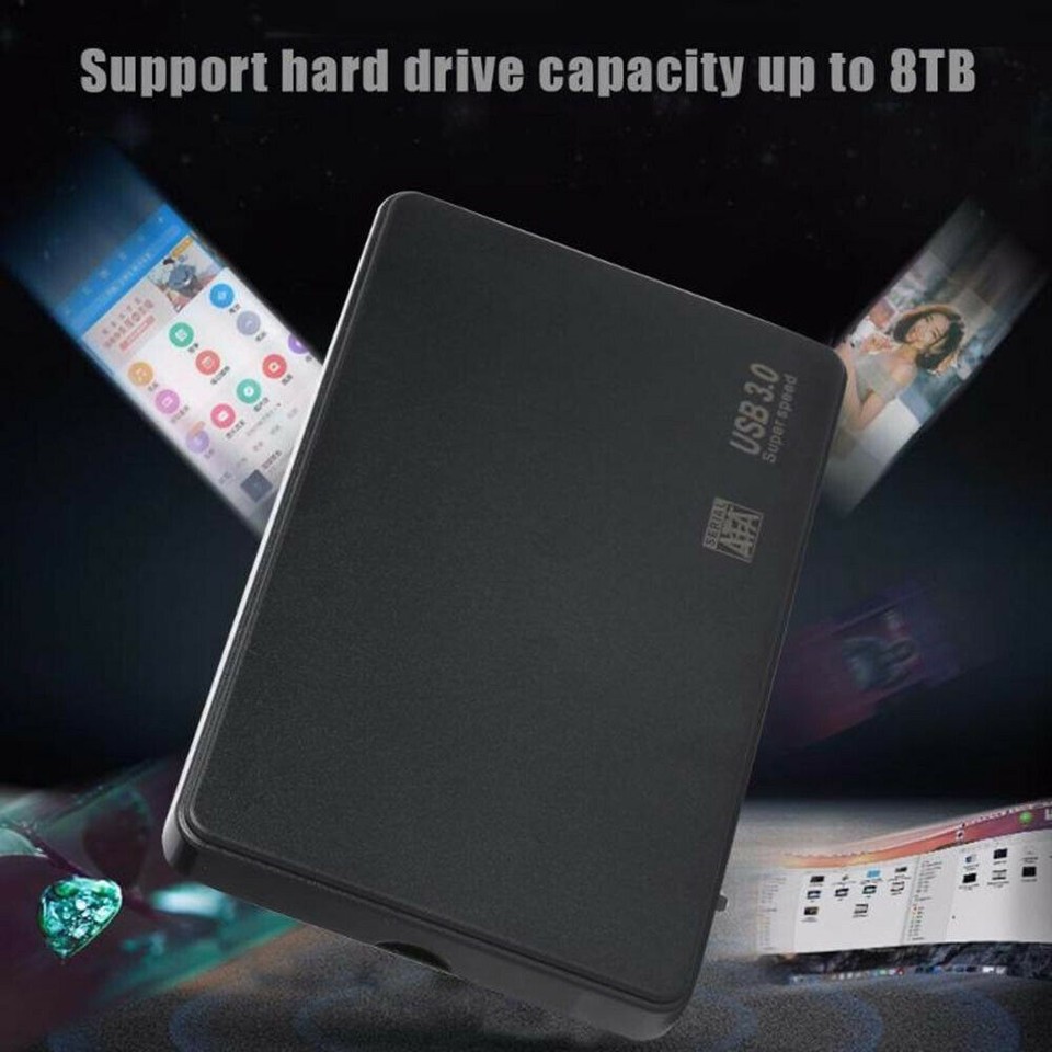 Portable External Hard Drive Case SATA USB 3.0 Storage Device Computer ...