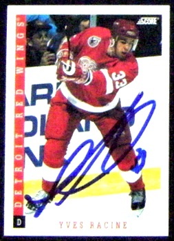 Yves Racine Detroit Red Wings 1993-94 Score Signed Card | eBay