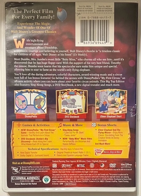 Dumbo (DVD, 2006, Big Top Edition - Special Edition) | eBay