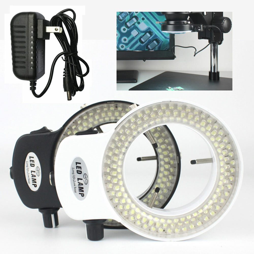 Microscope Ring 144 LED Bulb Light Illuminator Lamp US Plug Adjust ...