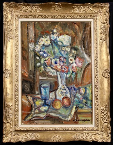 PINCHUS KREMEGNE (1890-1981) LARGE SIGNED FRENCH OIL CANVAS ECOLE PARIS ...