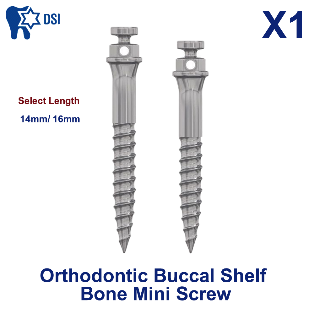 1x Dental Orthodontic Buccal Shelf B0ne Mini Screw Ø2.0mm L14, L16mm ...