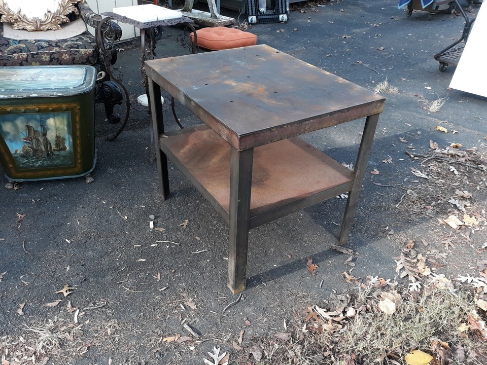 Industrial Steel Machine Shop Work Table Vintage Mid Century | eBay