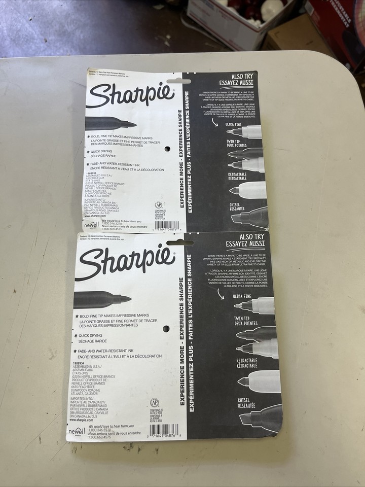 Sharpie™ Permanent Markers, Fine Point, Black, 24 Count Brand New ...