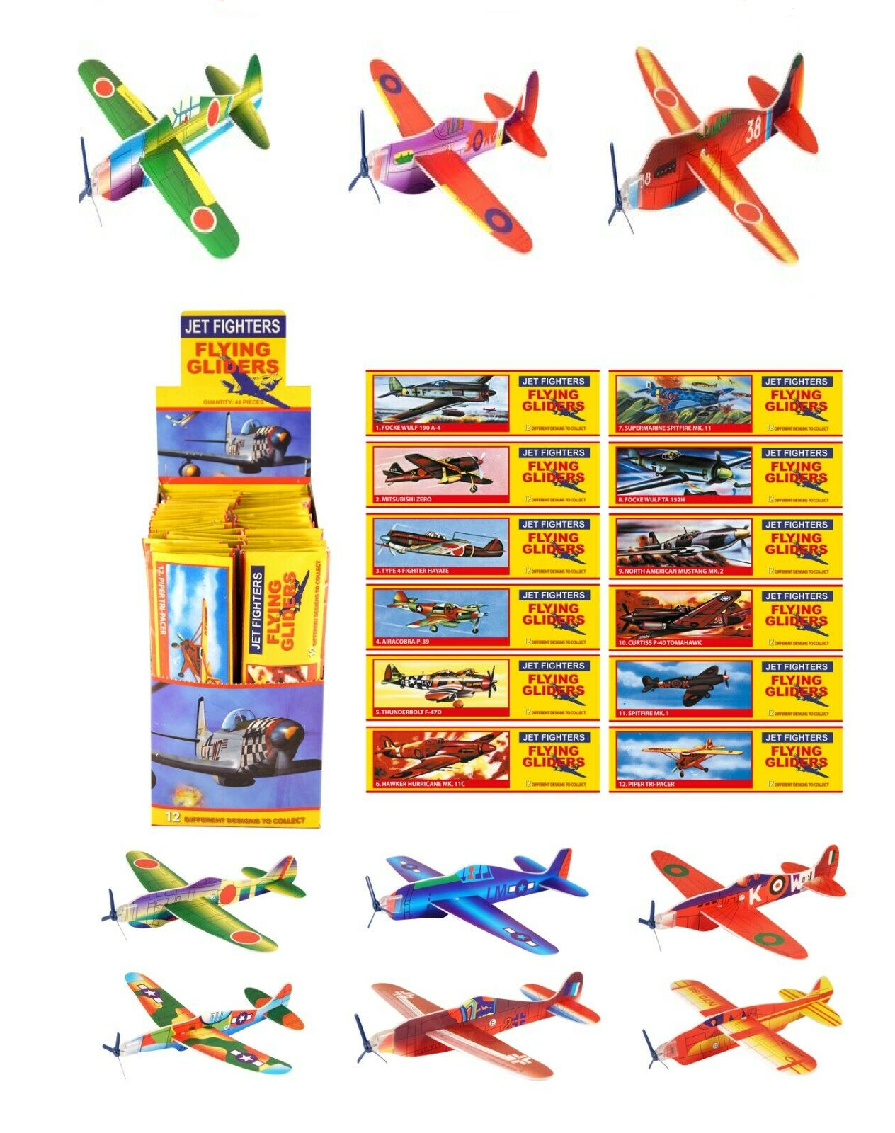 FLYING GLIDERS JET FIGHTERS BOYS Toy Planes Party Loot Bag Fillers Lot ...