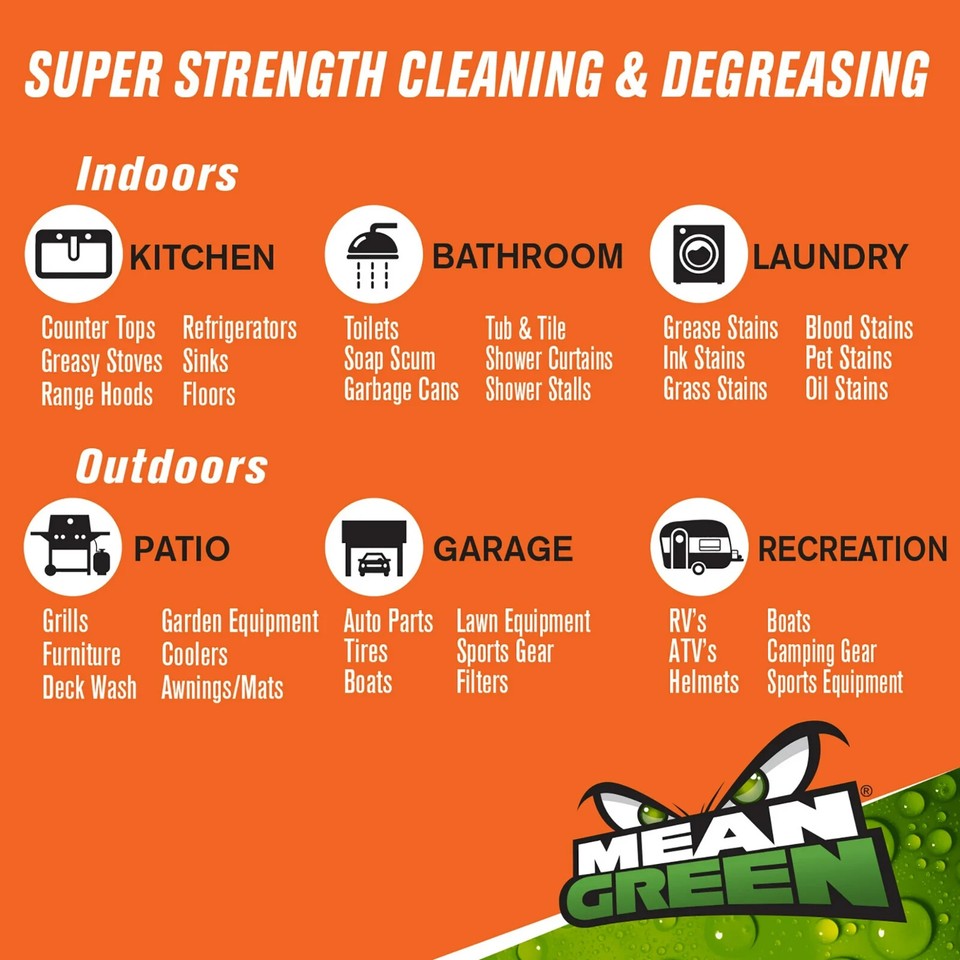 Mean Green Super Strength Cleaner & Degreaser, 128 Ounce | eBay
