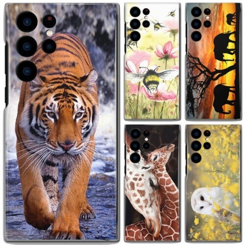 Elephant Phone Case For Samsung Note20/J4/J6 Bee/Tiger/Giraffe/bee Hard ...