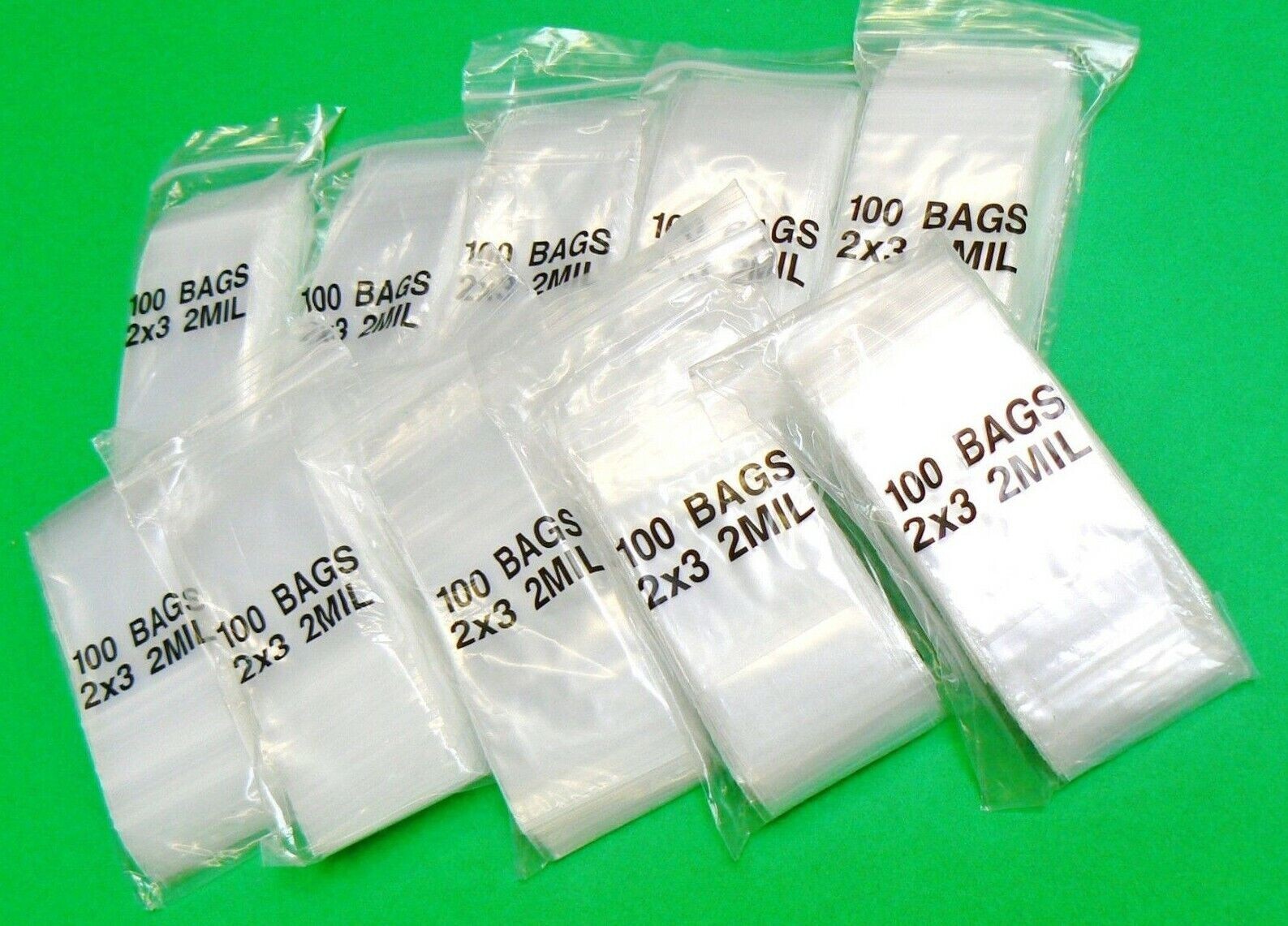 1000 Reclosable 2 mil Clear Bags 2x3 Poly Resealable 2" x 3" Baggies ...