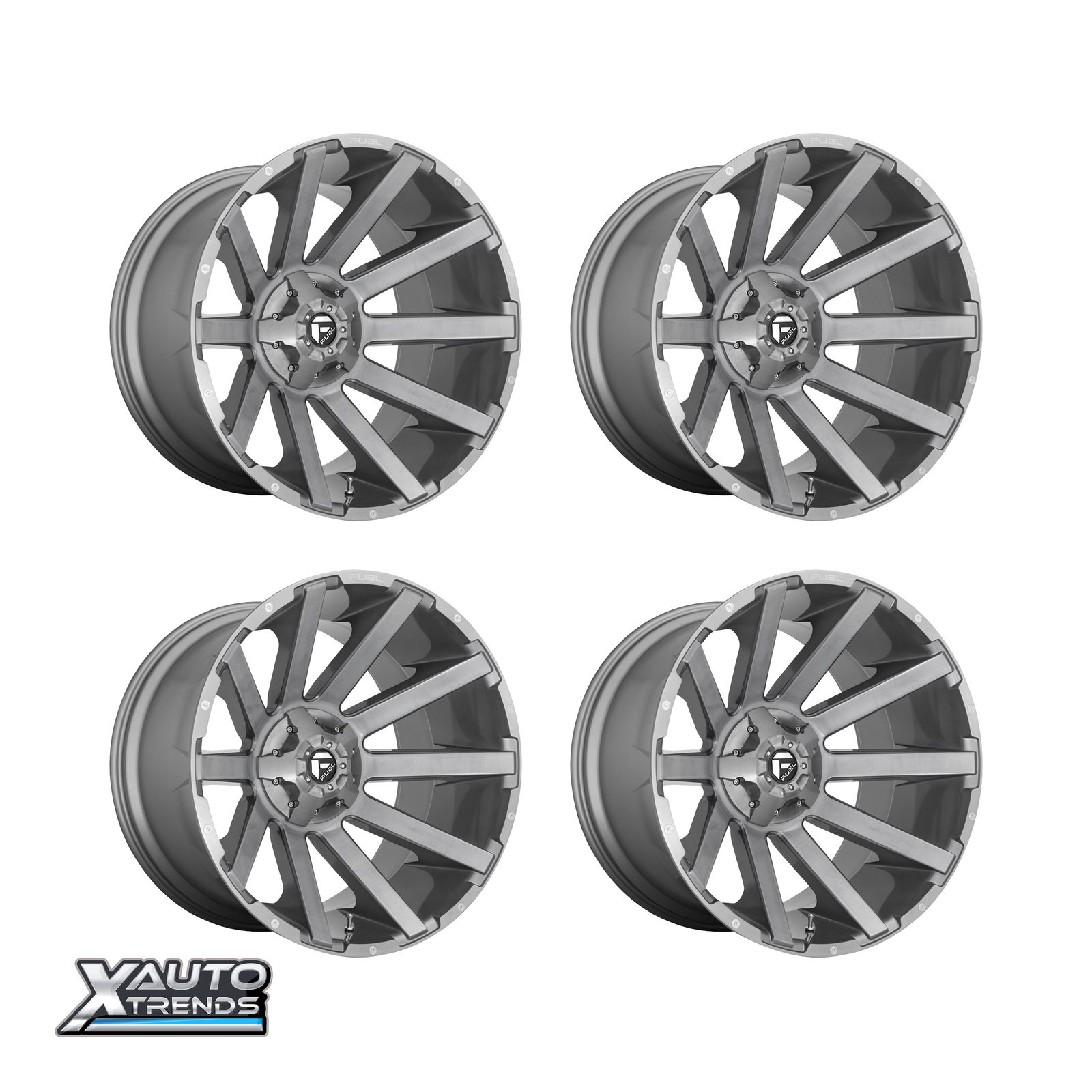 Fuel D714 Contra Platinum Brushed Gun Metal 22X12 6X135/6X139.7 -43mm ...