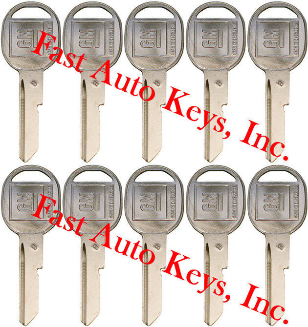 10 NEW GM Logo OEM DOORS/TRUNK "B" Key Blank Uncut 320589 B49P B49 ...