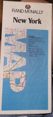 1990 Edition Rand McNally New York State Highway Travel Road Map | eBay