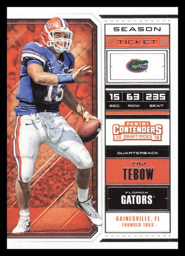 2018 Panini Contenders Draft Picks #92 Tim Tebow Florida Gators ...