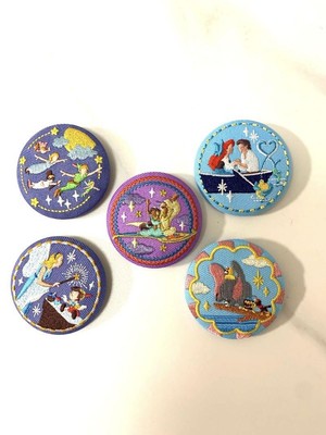 Disney Characters Embroidered Badge Set of 5 Pin Pins Collection Used ...
