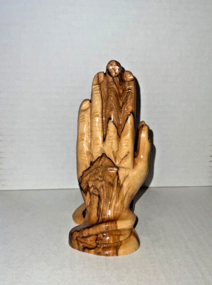 Handmade Praying Hand Figurines Made Of Olive Wood In The Holy Land Of ...