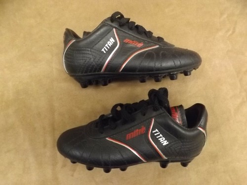 NEW NOS Mitre Titan Black Red Soccer Football Sport Cleats Shoes Youth ...
