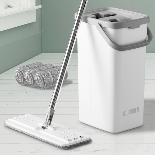Mop And Bucket With Wringer Set Hands Free Flat Floor Mop And Bucket ...