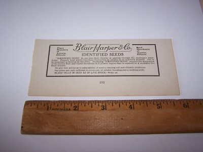 1918 BLAIR HARPER & CO SEEDS Paper Ad AURORA ILLINOIS | eBay