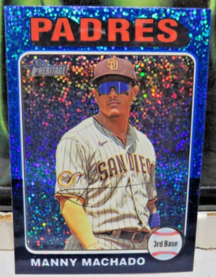 Manny Machado Topps Heritage 2024 Baseball Blue Sparkle Refractor ...