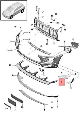 Genuine PORSCHE Macan 95B Disc Right Lower Black 95B8078781E0 | eBay
