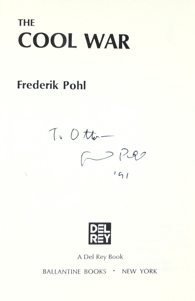 SIGNED 1ST PRINTING ED "The Cool War" Frederick Pohl Hardback in DJ ...