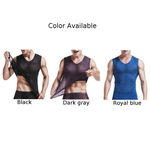Mens Sexy Mesh T-shirt See Through Fishnet Gym Training Tank Top Vest ...